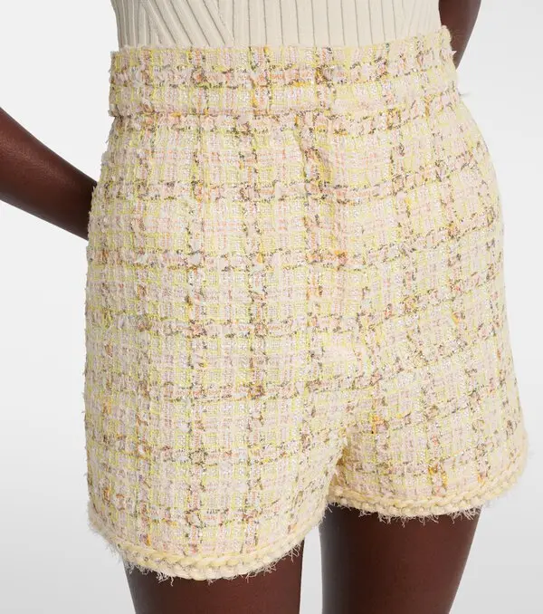 Giambattista Valli Checked Cotton-blend Shorts