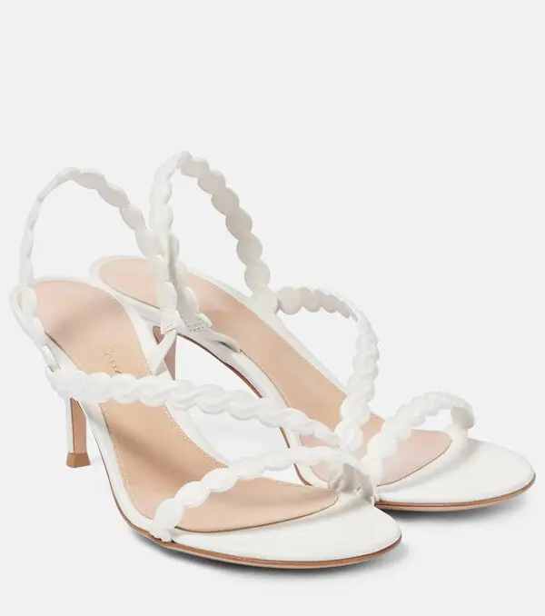 GIANVITO ROSSI 70 Leather Sandals - White