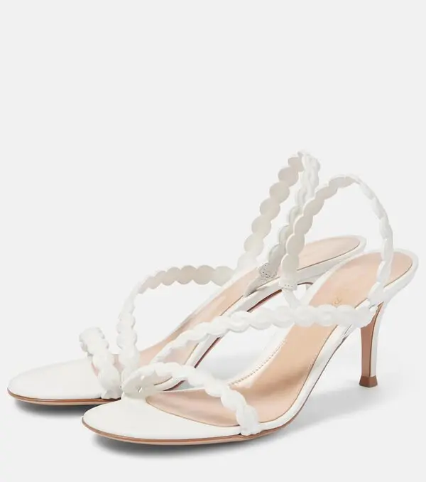 GIANVITO ROSSI 70 Leather Sandals - White