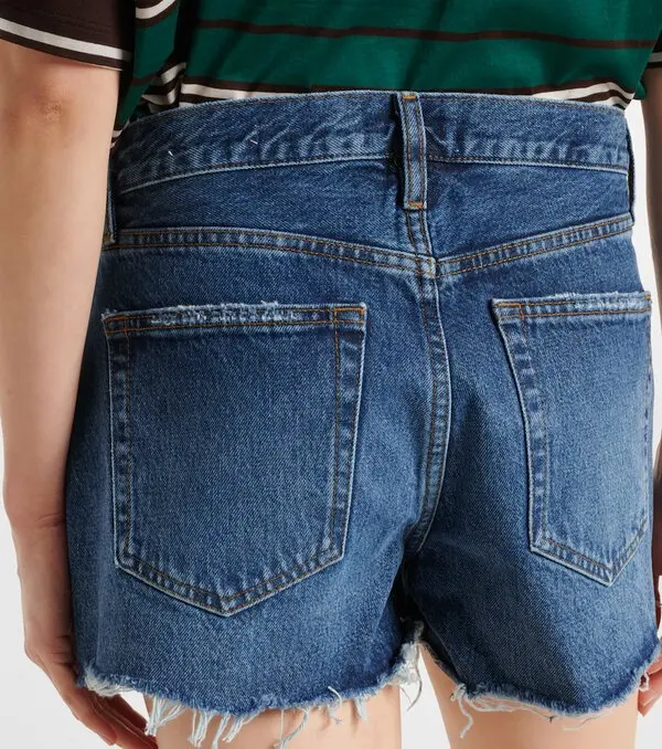 FRAME The Hang Mid-rise Denim Shorts - Blue