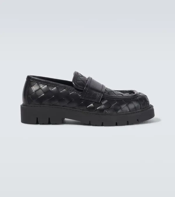 Bottega Veneta Haddock Intrecciato Leather Loafers