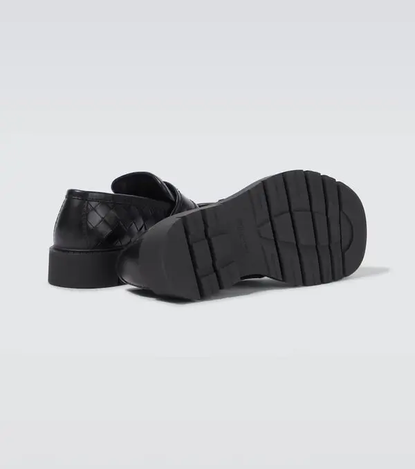 Bottega Veneta Haddock Intrecciato Leather Loafers
