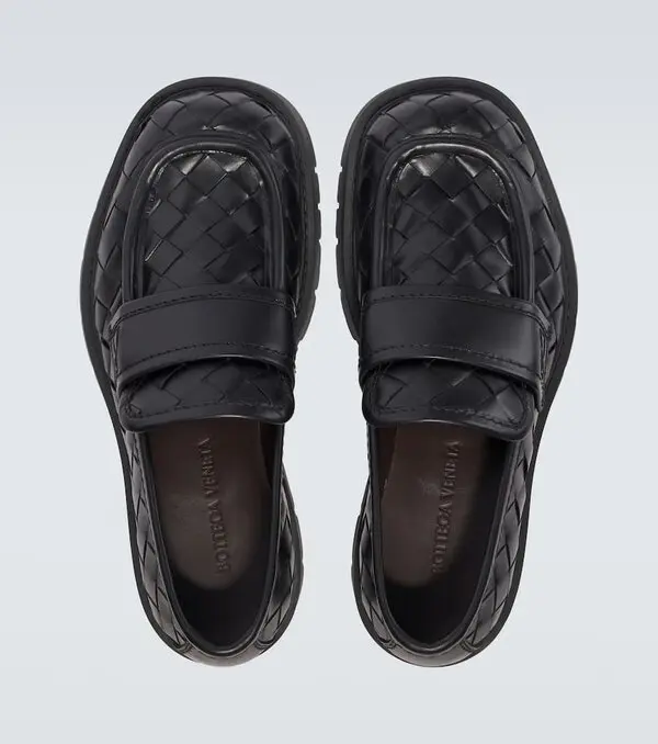 Bottega Veneta Haddock Intrecciato Leather Loafers