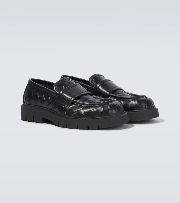 Bottega Veneta Haddock Intrecciato Leather Loafers