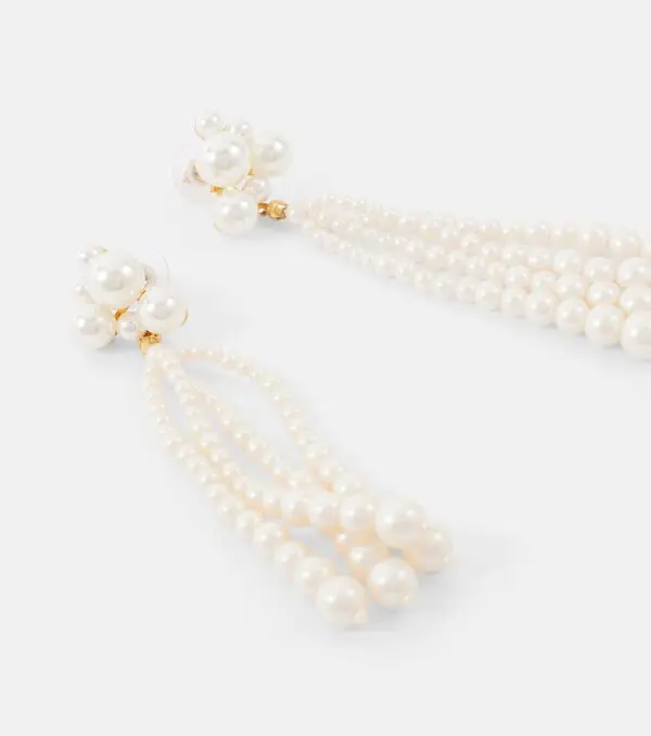 JENNIFER BEHR Charlena Drop Earrings With Pearls - Gold