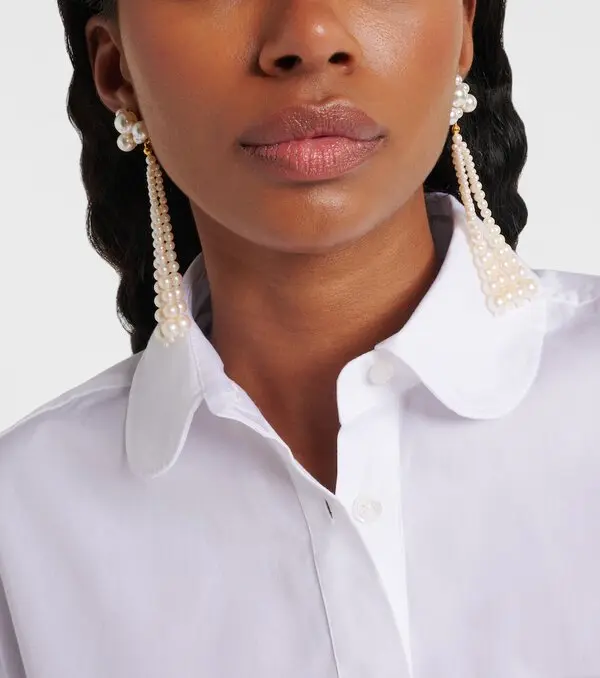 JENNIFER BEHR Charlena Drop Earrings With Pearls - Gold
