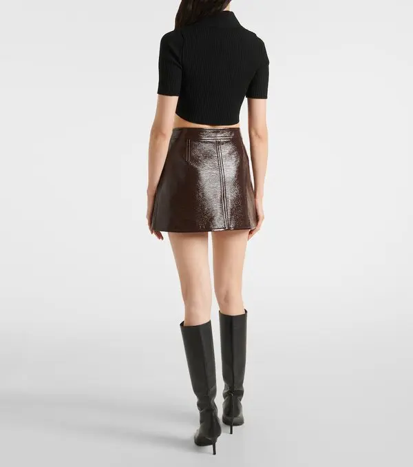 COURREGES Courrèges Ribbed-knit Cropped Polo Shirt