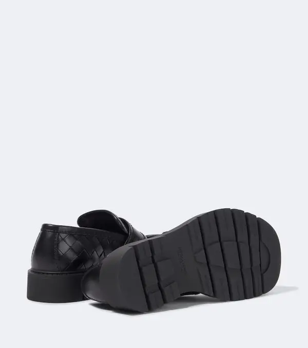 Bottega Veneta Haddock Intrecciato Leather Loafers