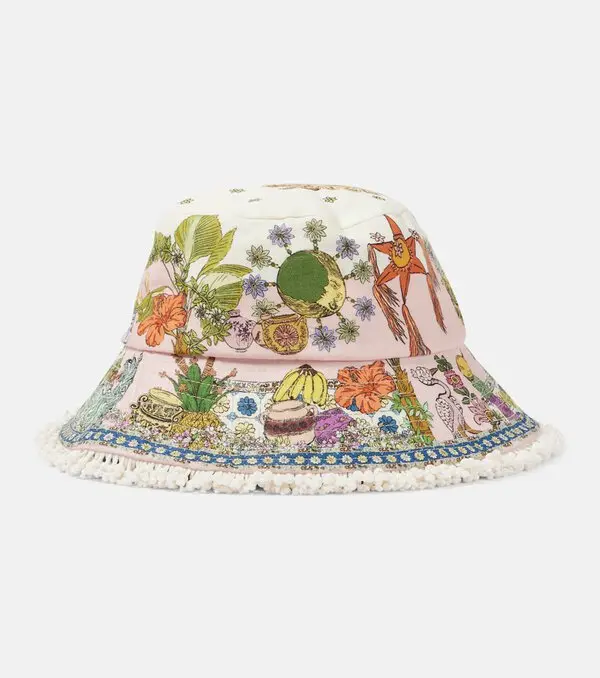 ALEMAIS Alémais Hazel Linen Bucket Hat - Multicoloured