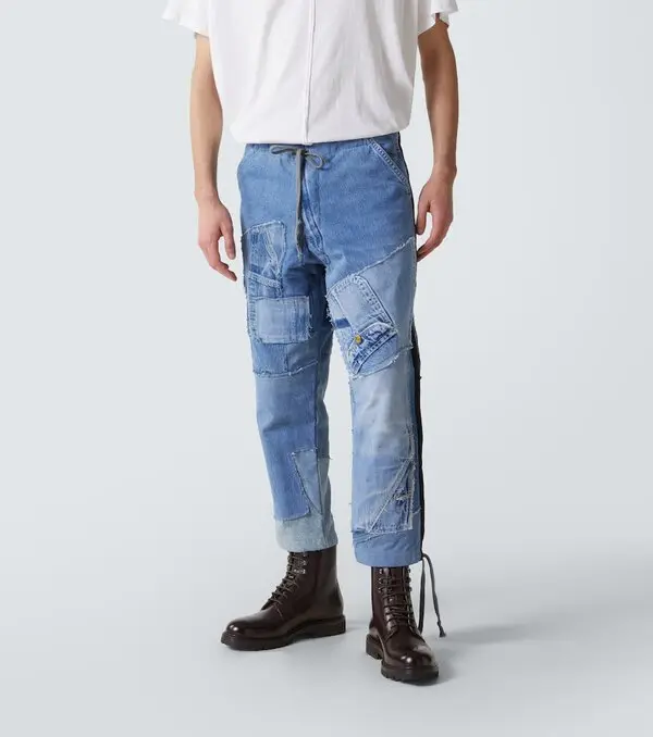 GREG LAUREN Patchwork Straight Jeans