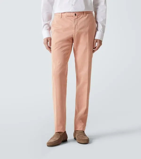 SLOWEAR Cotton Slim-fit Pants - Orange