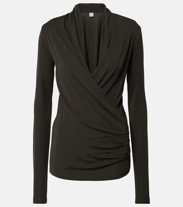 TOTEME Draped Jersey Top - Grey