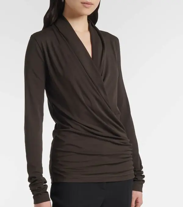 TOTEME Draped Jersey Top - Grey