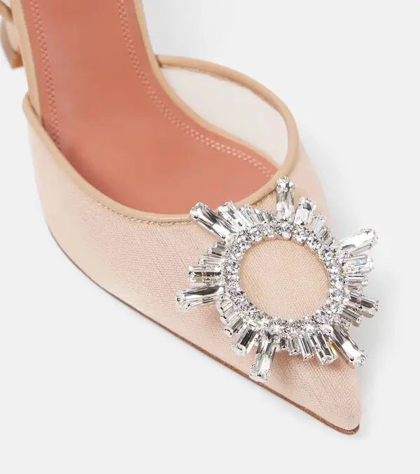 Amina Muaddi Begum 95 Mesh Slingback Pumps