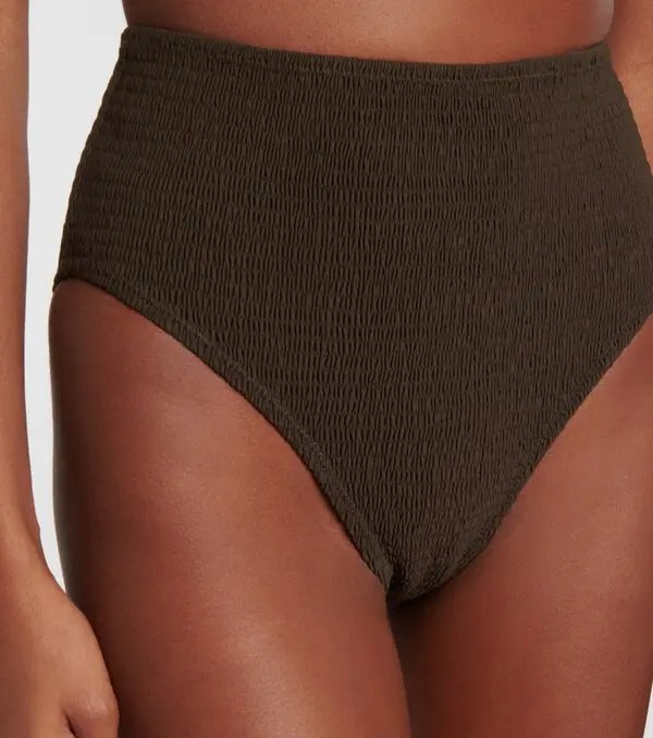 TOTEME Shirred Bikini Bottoms - Brown
