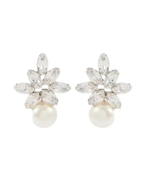 JENNIFER BEHR Liza Embellished Faux Pearl Earrings - White