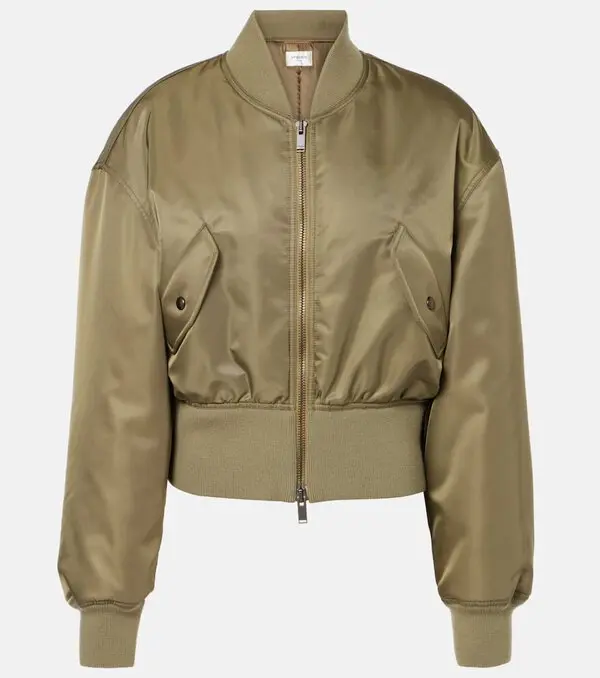 Saint Laurent Padded Bomber Jacket - Green