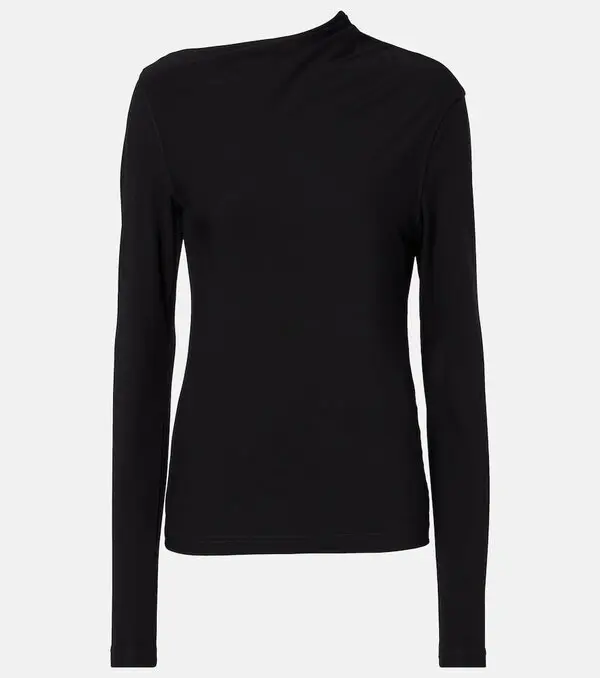 TOTEME Draped Jersey Top - Black