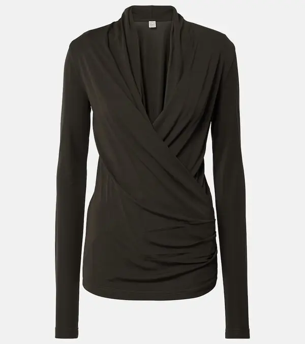 TOTEME Draped Jersey Top - Grey