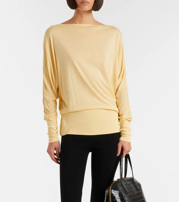 TOTEME Draped Jersey Top - Yellow