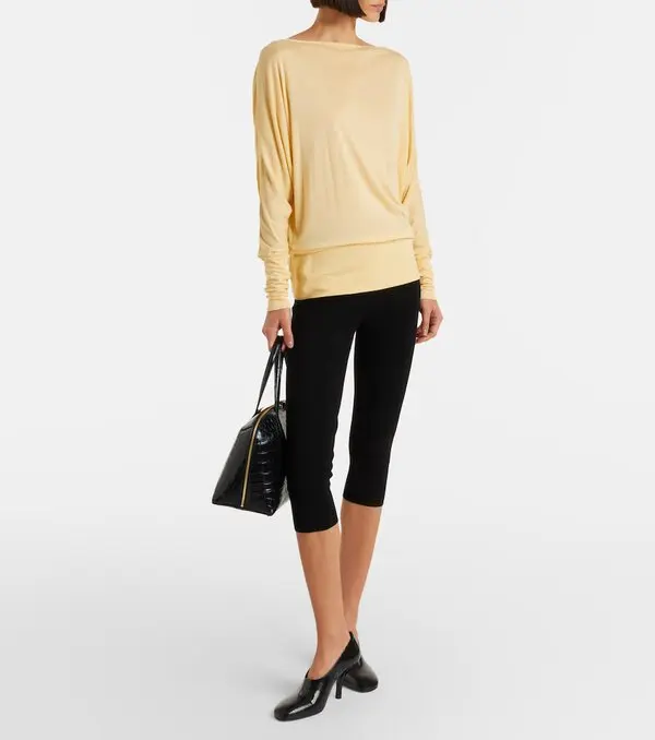 TOTEME Draped Jersey Top - Yellow