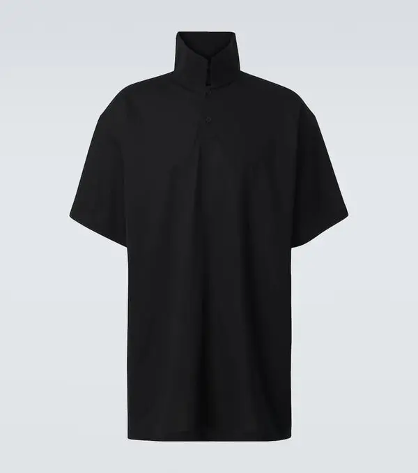 Balenciaga Bb Garderobe Cotton Piqué Polo Shirt - Black