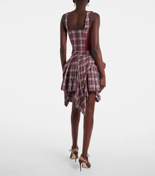 VIVIENNE WESTWOOD Puppy Tartan Linen And Cotton Corset - Multicoloured
