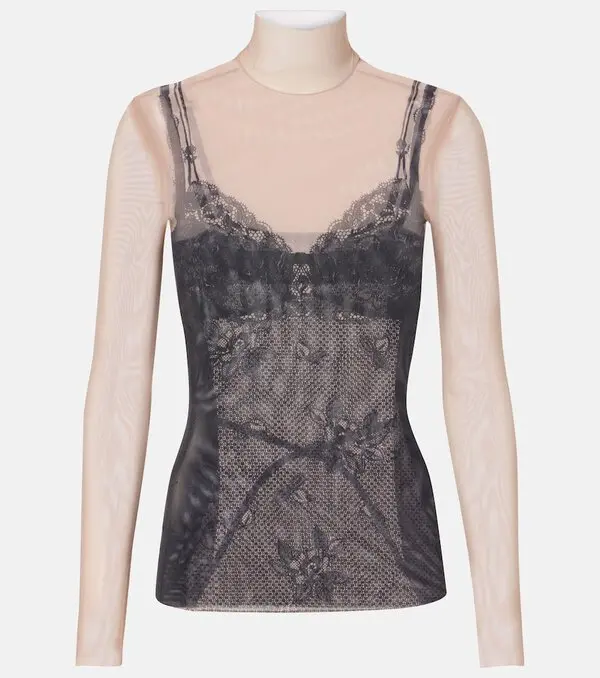 Balenciaga Trompe L'œil Lace Top - Black