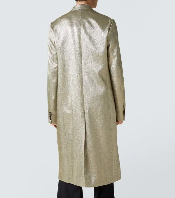 Dries Van Noten Double-breasted Lamé Coat