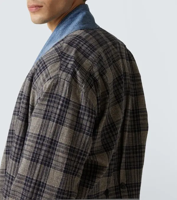 GREG LAUREN Plaid Cotton Coat