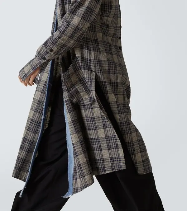 GREG LAUREN Plaid Cotton Coat
