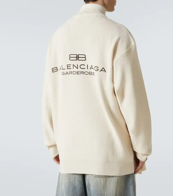 Balenciaga Logo Zip-up Cardigan