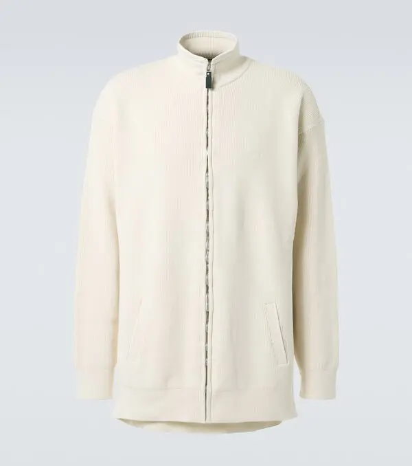Balenciaga Logo Zip-up Cardigan - White