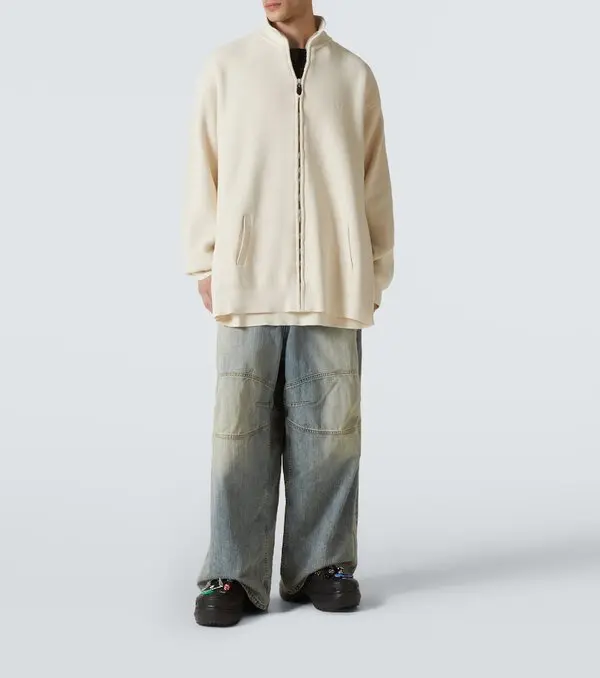 Balenciaga Logo Zip-up Cardigan