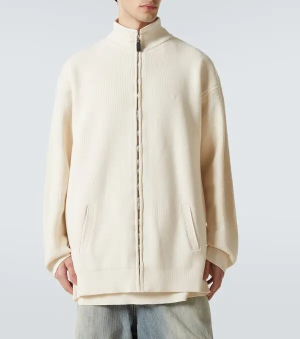 Balenciaga Logo Zip-up Cardigan