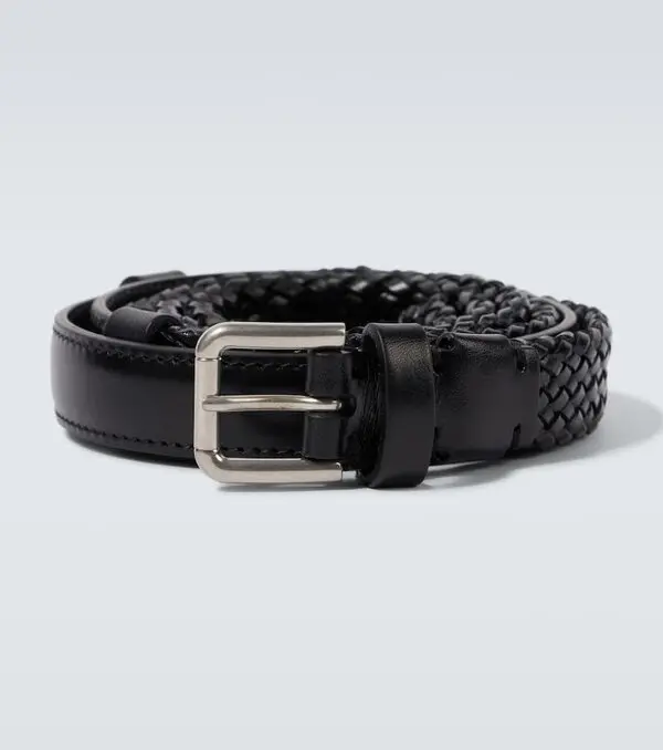 Dolce & Gabbana Braided Leather Belt - Black