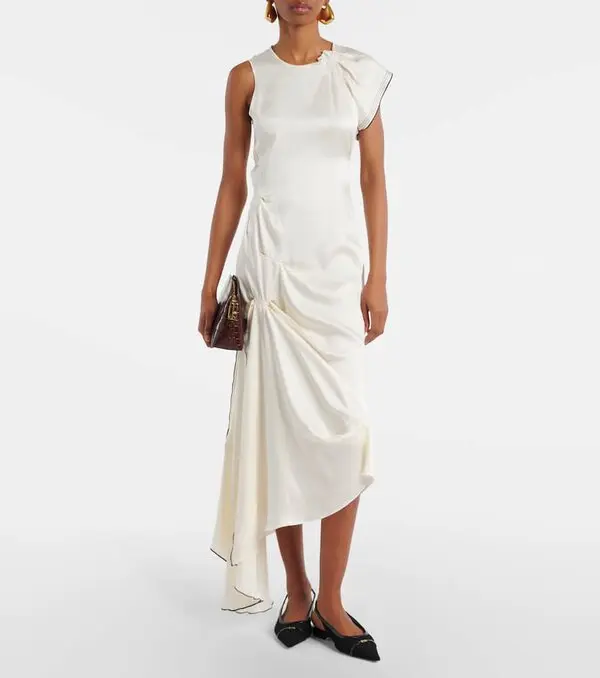Victoria Beckham Leather-trimmed Mesh Slingback Flats