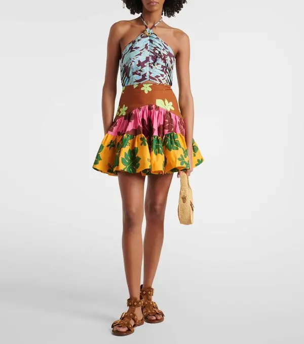 ALEMAIS Poppy Printed Halterneck Mini Dress