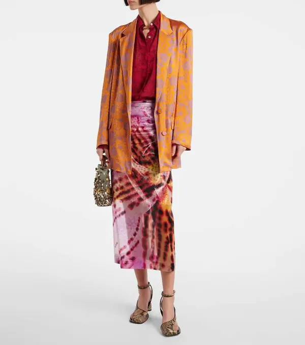 Dries Van Noten Sami Printed Midi Skirt