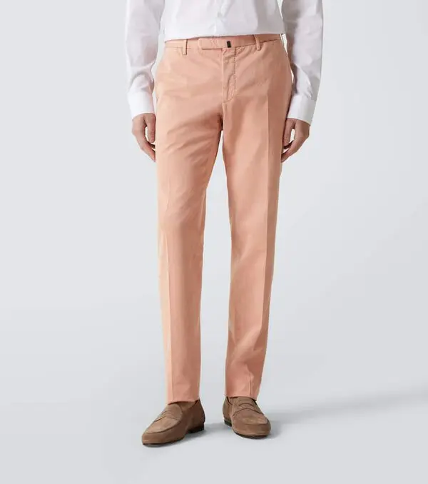 SLOWEAR Slim Fit Cotton Trousers