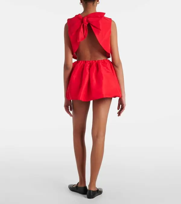 PATOU Bow-detail Faille Crop Top - Red