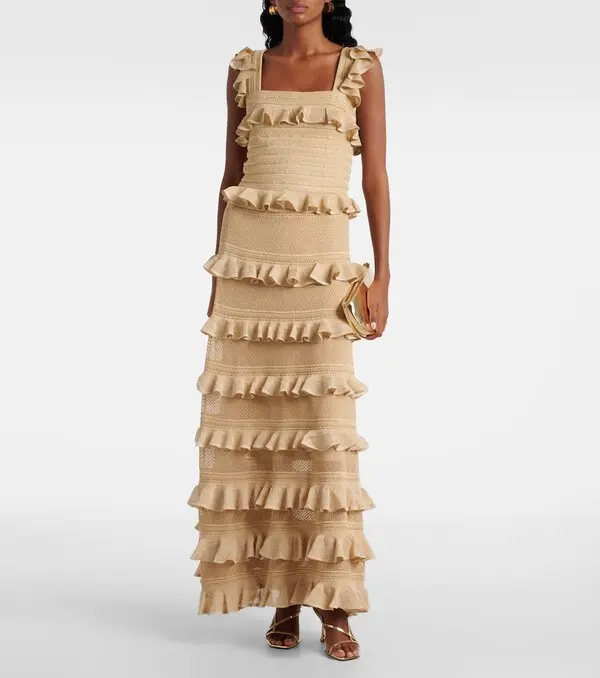 Zimmermann Illuminate Ruffled Tiered Maxi Skirt