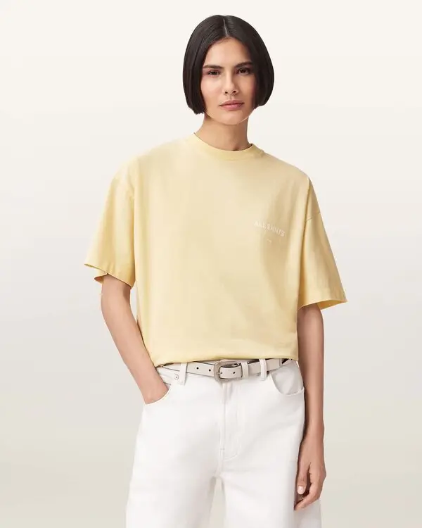 ALLSAINTS Underground Etta Oversized T-shirt - Yellow