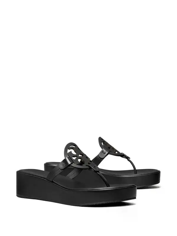 Tory Burch Miller Wedge Sandals - Black
