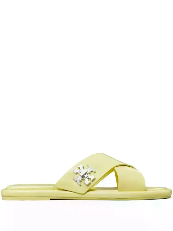 Tory Burch Leather Slides - Yellow