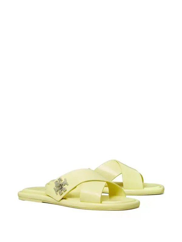 Tory Burch Leather Slides - Yellow