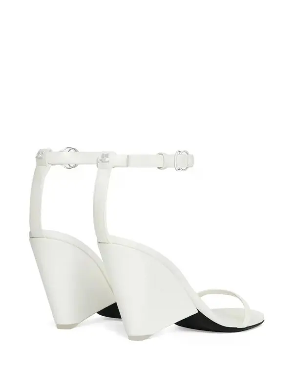 COURREGES Oblique Wedge Sandals - White