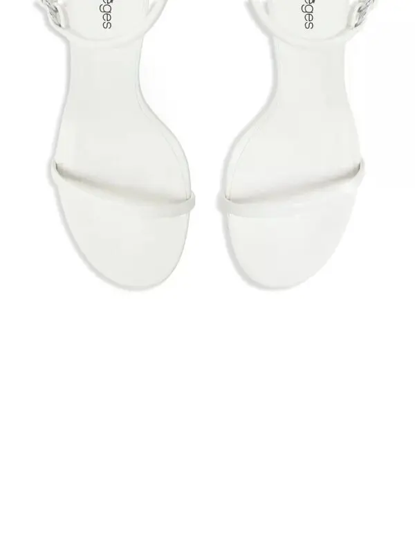 COURREGES Oblique Wedge Sandals - White