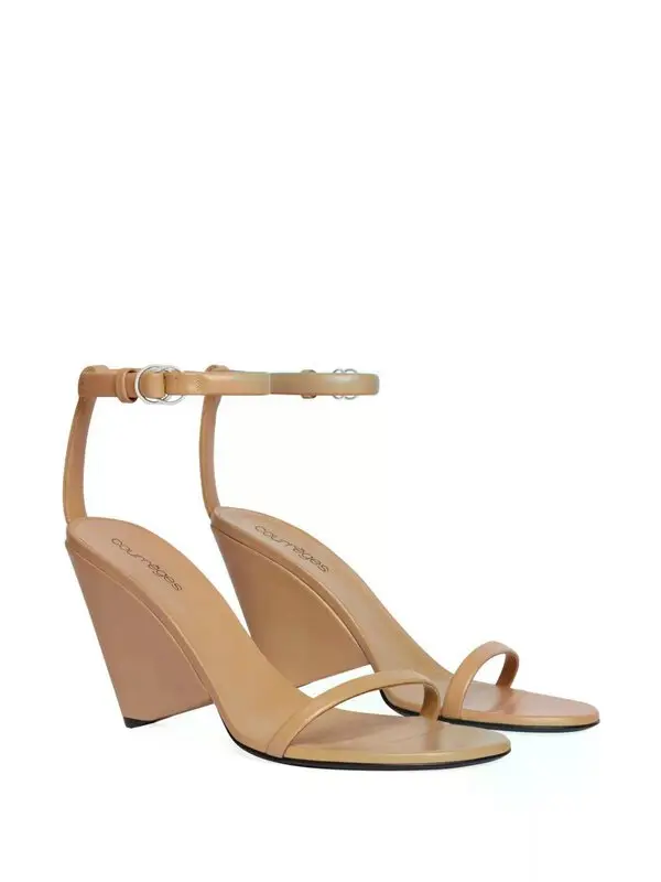 COURREGES Oblique Wedge Sandals - Brown