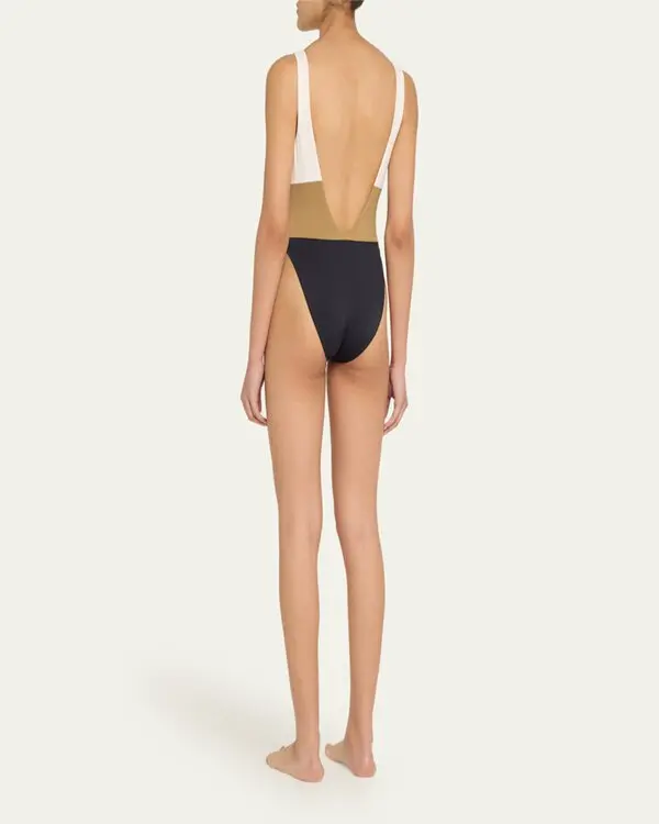 ANEMOS Hume Tricolor One-piece Swimsuit